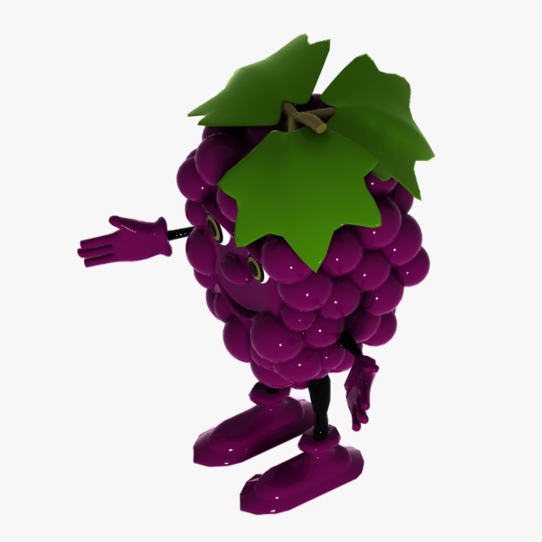Grape Character 3d Model