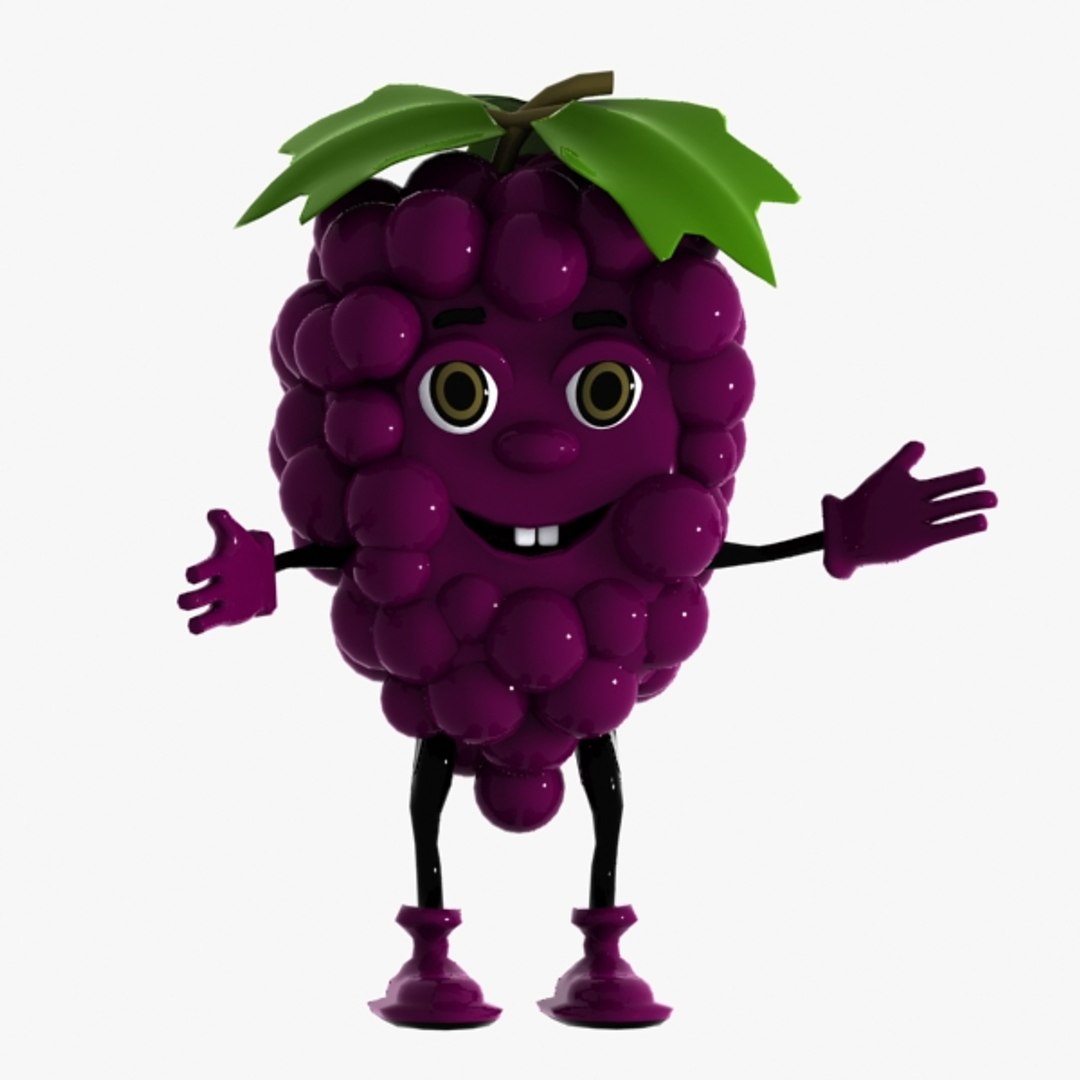 Grape Character 3d Model
