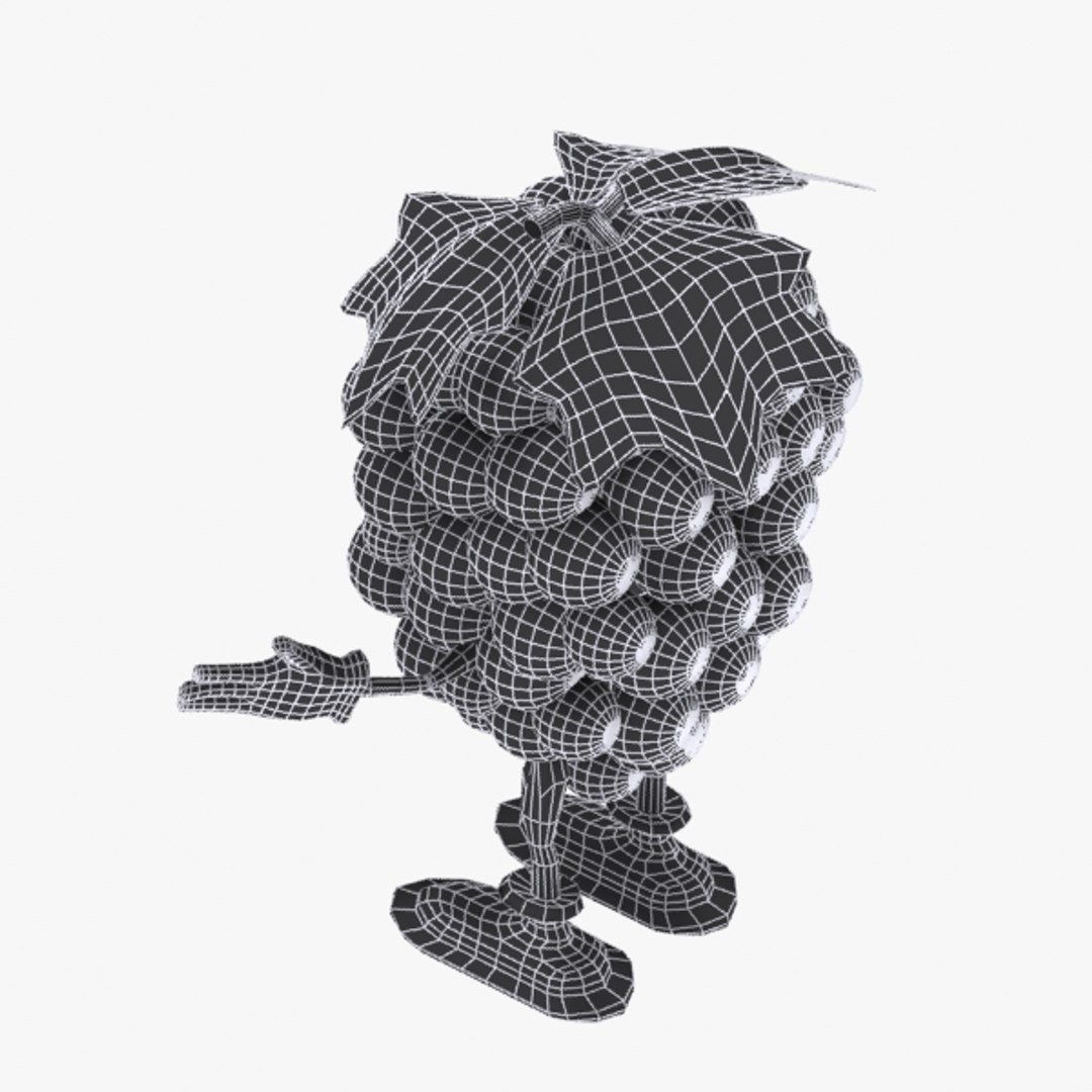 Grape Character 3d Model