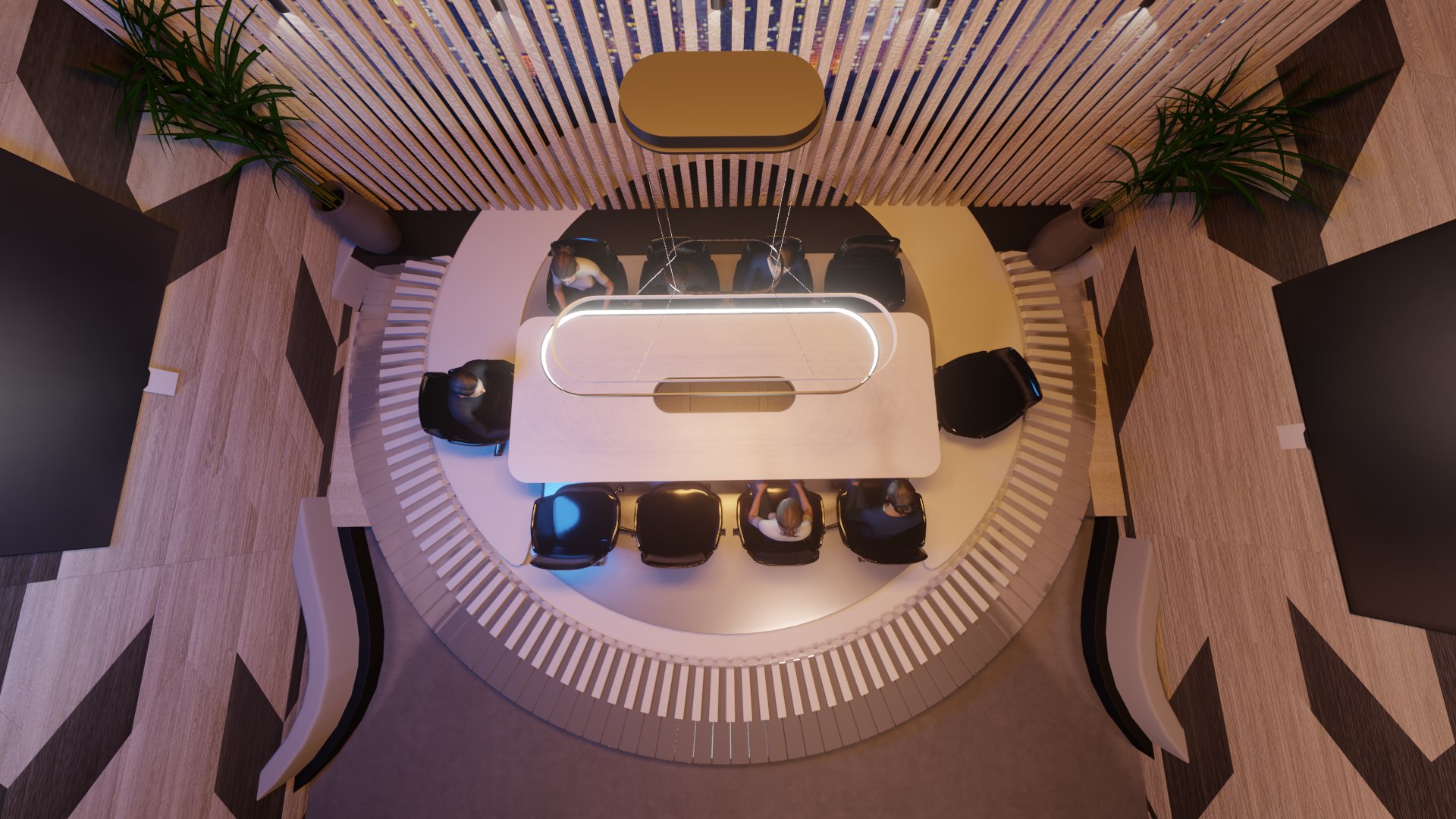 3D Model Conference Room Meeting Room With Animated Characters ...