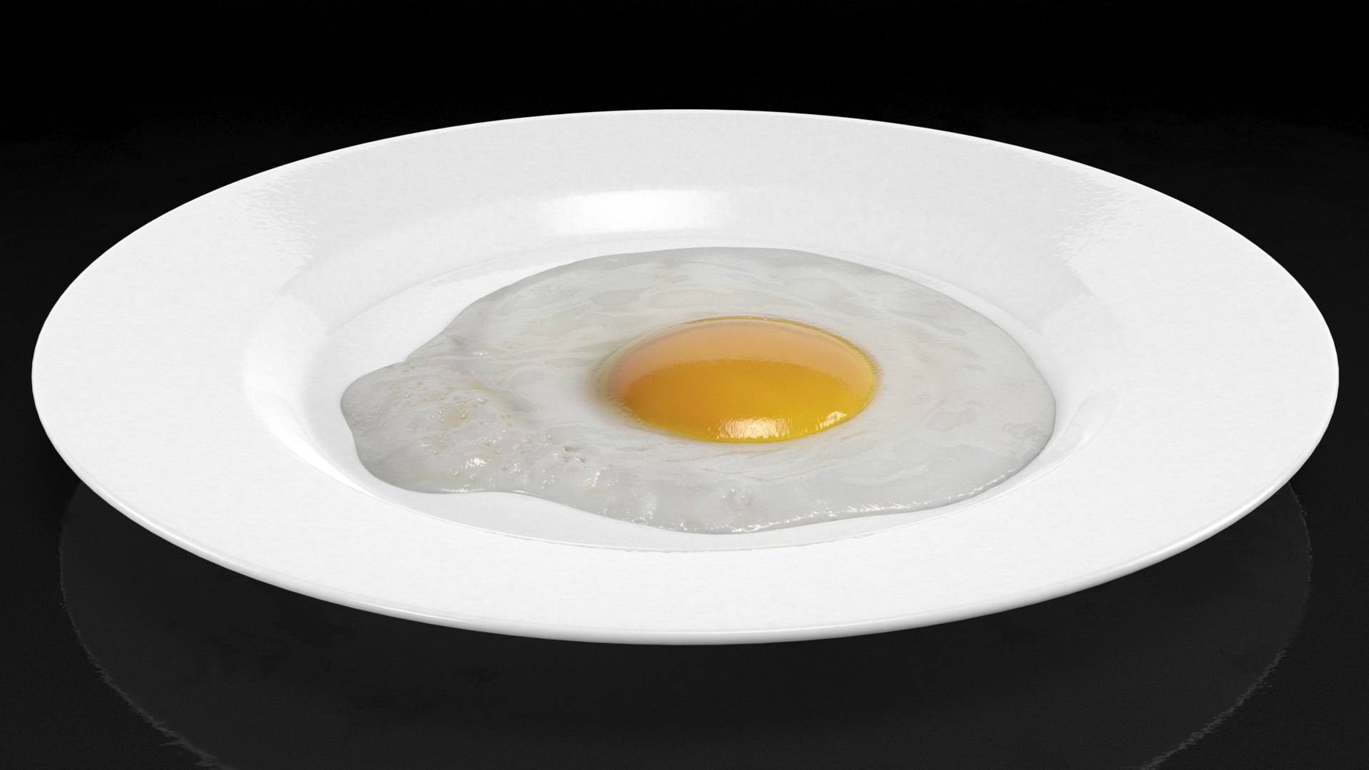 3D Model Fried Eggs On A Plate - TurboSquid 1819214