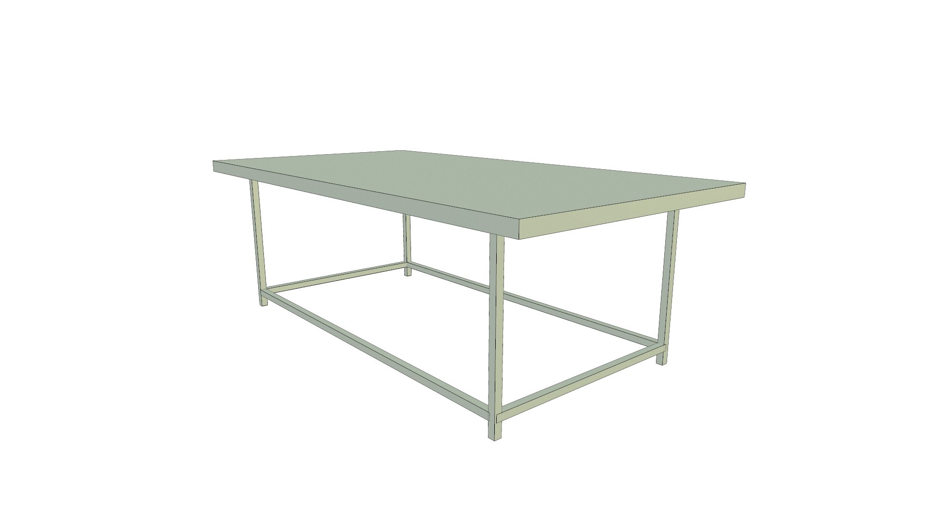 3D Wooden Flat Table Model - TurboSquid 2127721