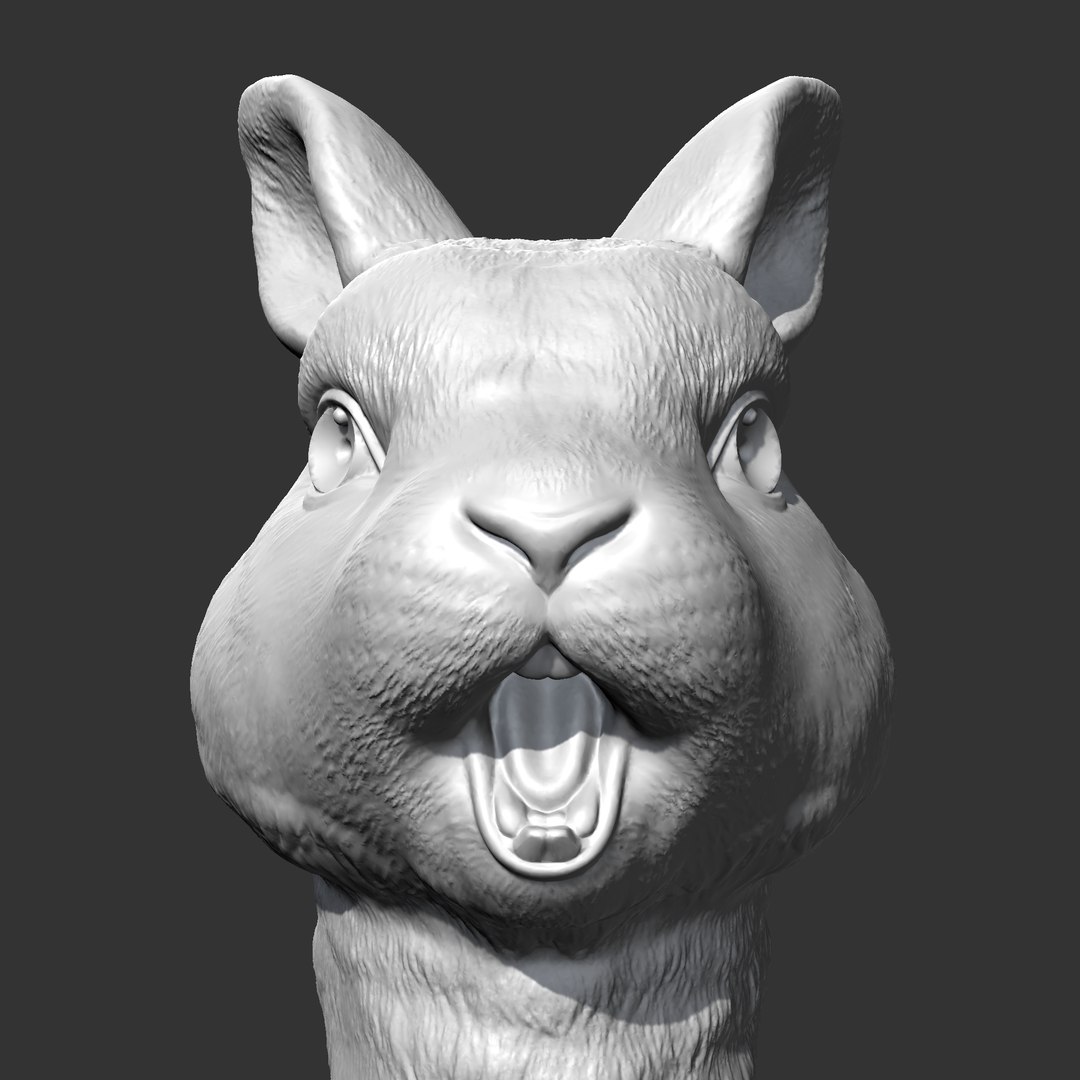 3D Model Rabbit Head AM35 3D Print Model - TurboSquid 2251453