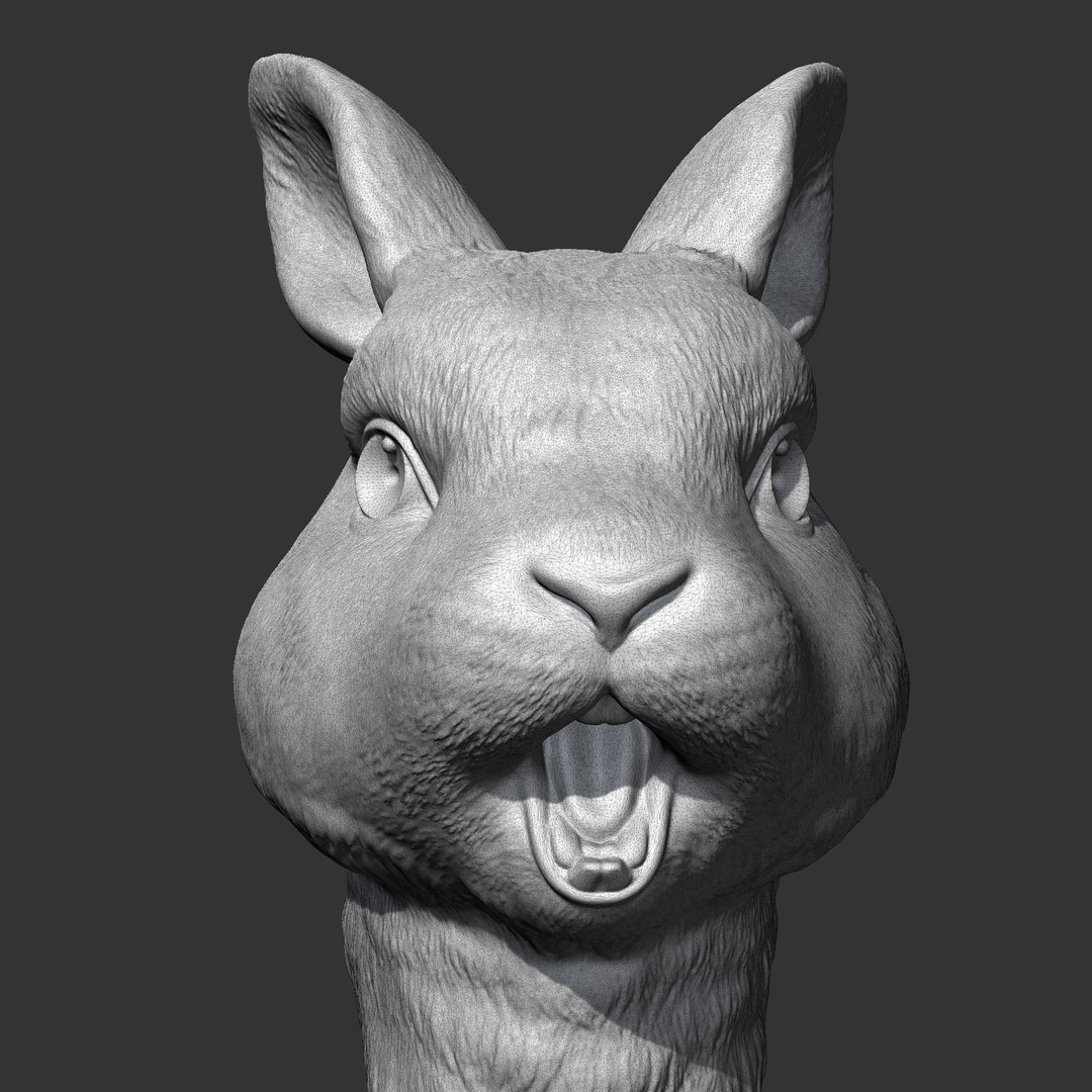 3D Model Rabbit Head AM35 3D Print Model - TurboSquid 2251453