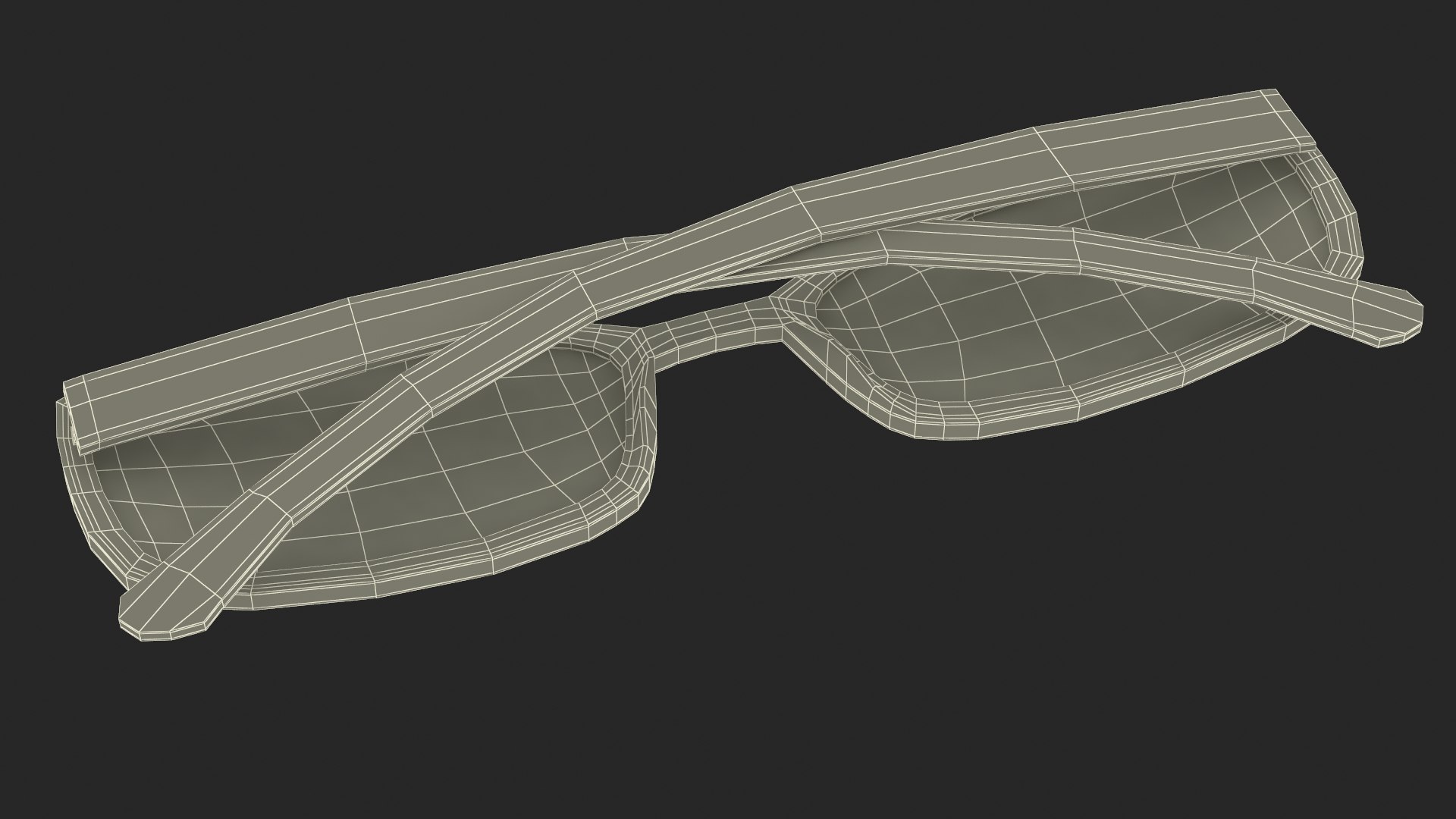 Retro Optical Square Brown Glasses Folded model - TurboSquid 2143572