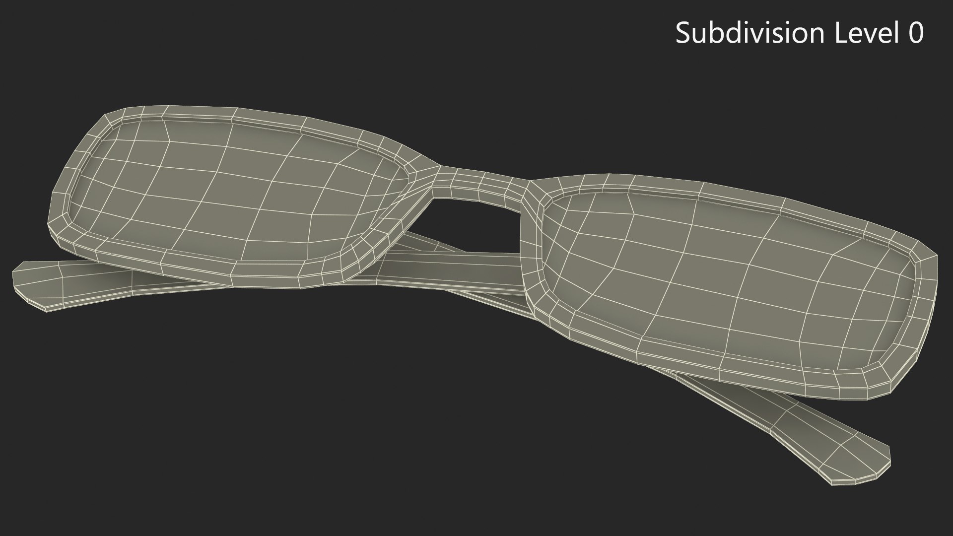 Retro Optical Square Brown Glasses Folded model - TurboSquid 2143572