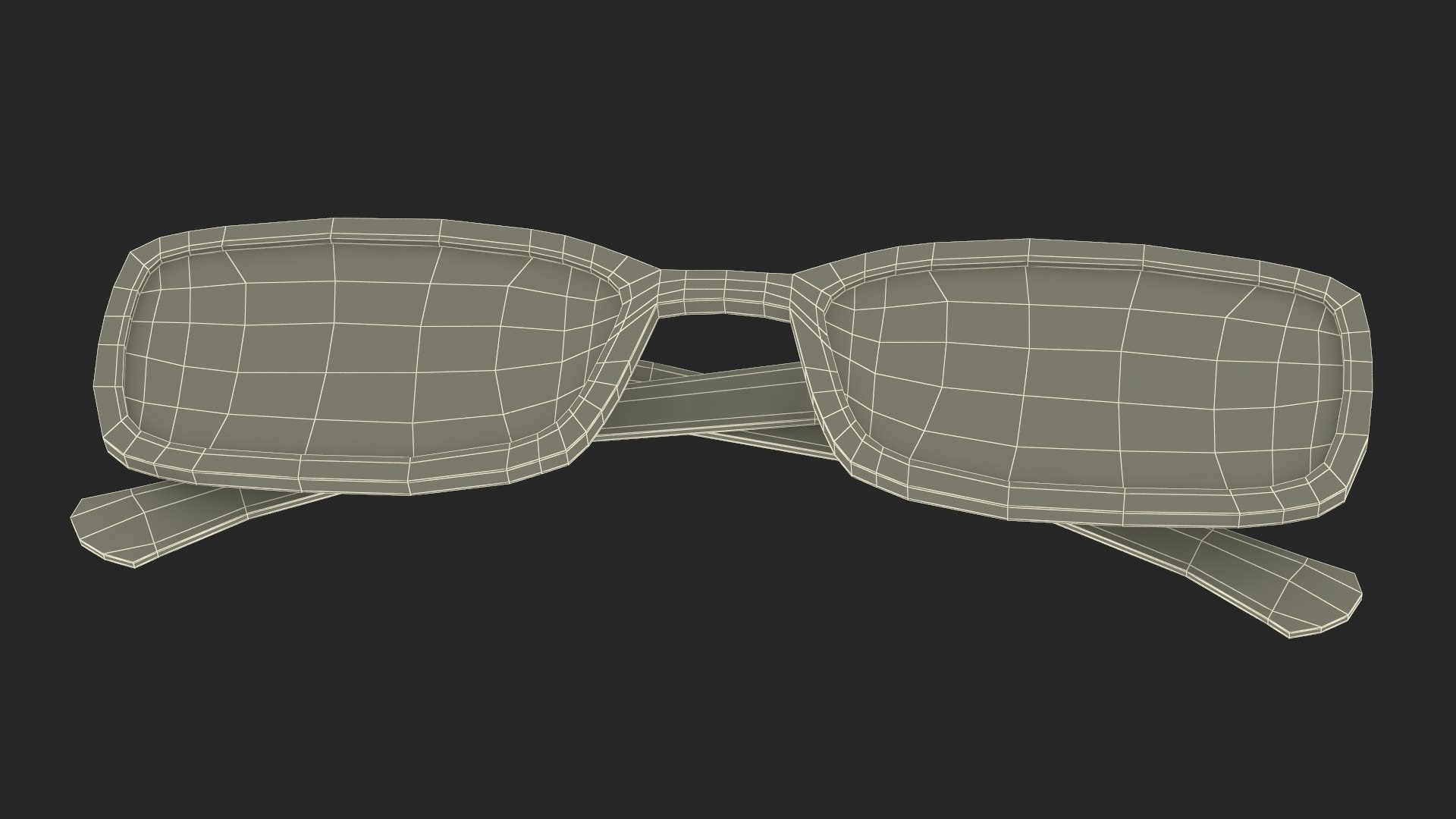 Retro Optical Square Brown Glasses Folded model - TurboSquid 2143572