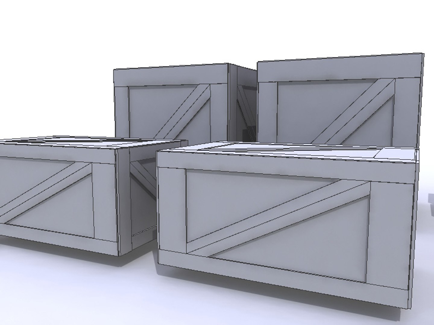 3d Model Boxes Barrels