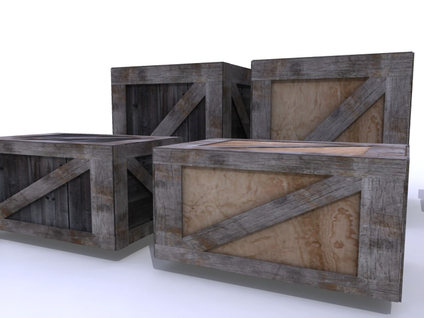 3d Model Boxes Barrels