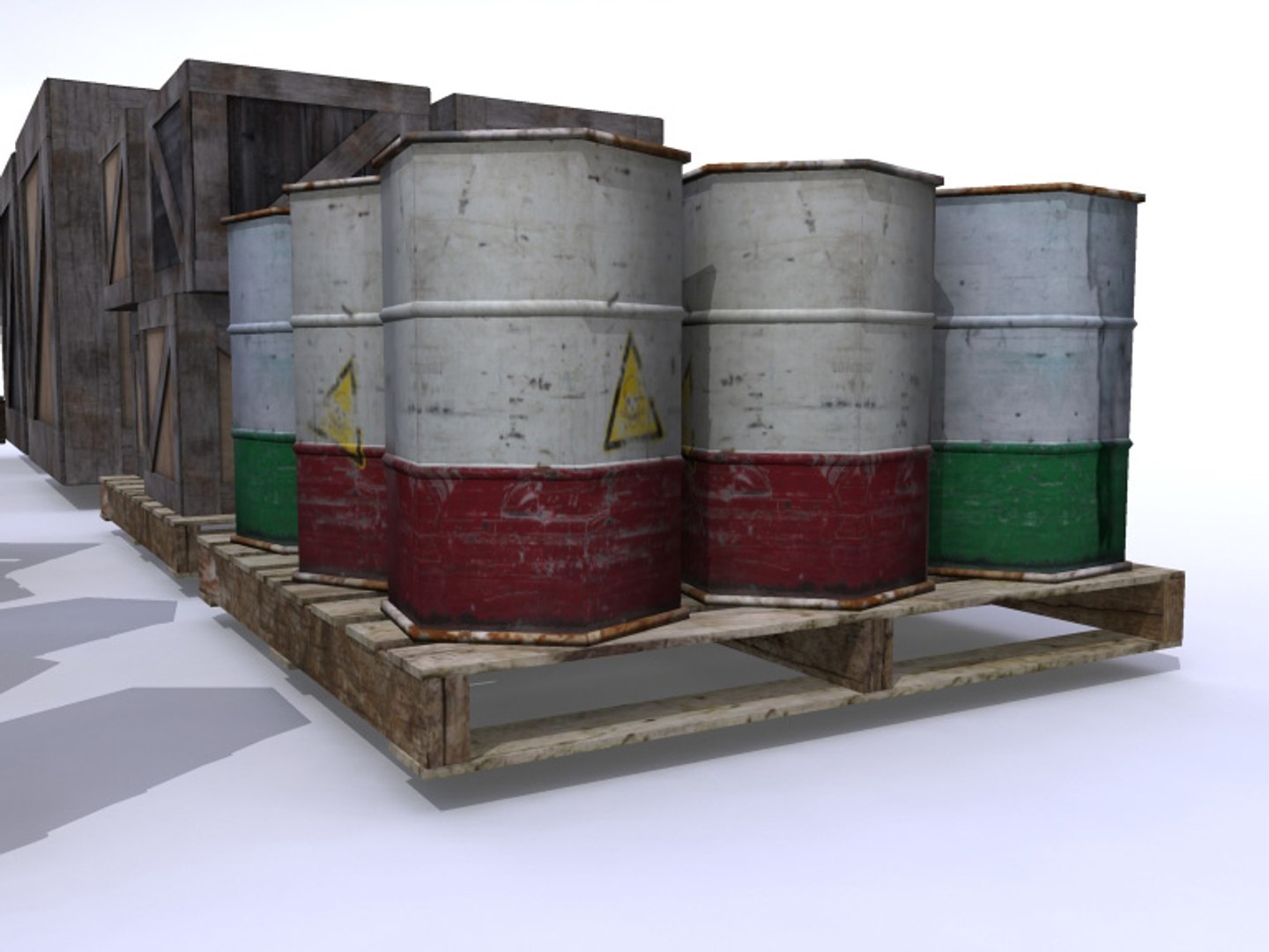 3d Model Boxes Barrels