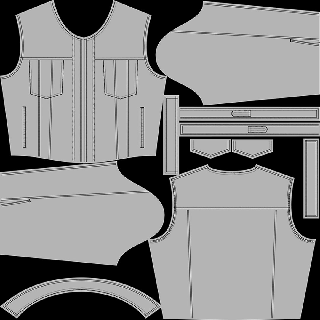 Light Blue Denim Jacket 16 k textures 3D model - TurboSquid 2170882