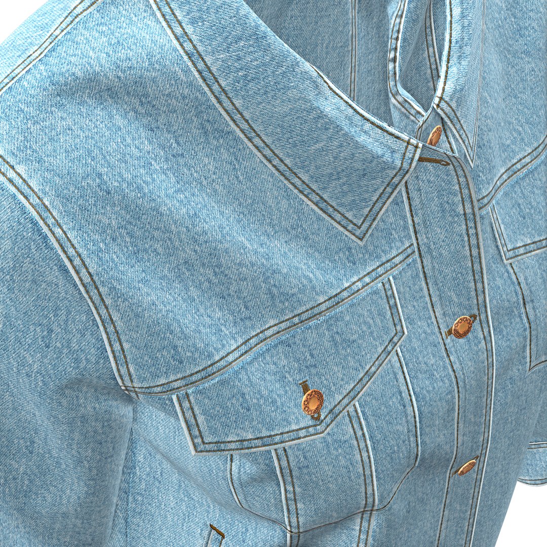 Light Blue Denim Jacket 16 K Textures 3D Model - TurboSquid 2170882