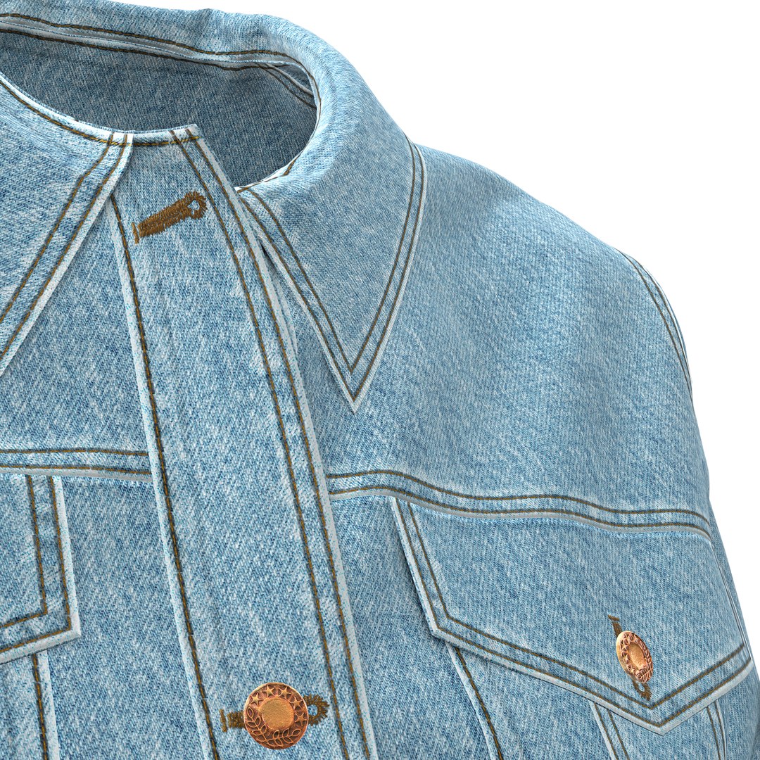 Light Blue Denim Jacket 16 K Textures 3D Model - TurboSquid 2170882