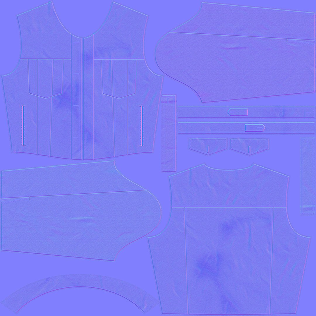 Light Blue Denim Jacket 16 K Textures 3D Model - TurboSquid 2170882