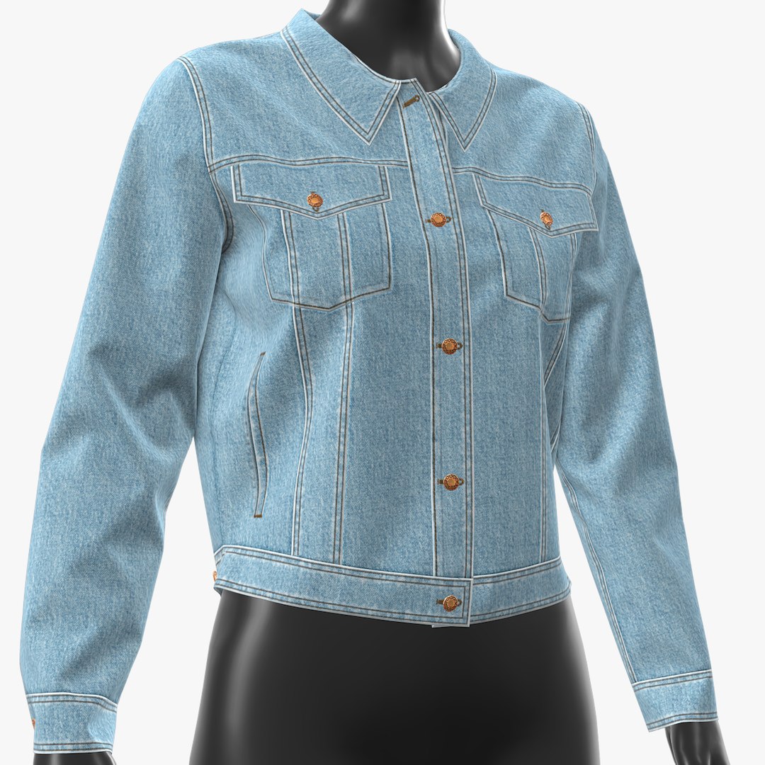 Light Blue Denim Jacket 16 K Textures 3D Model - TurboSquid 2170882