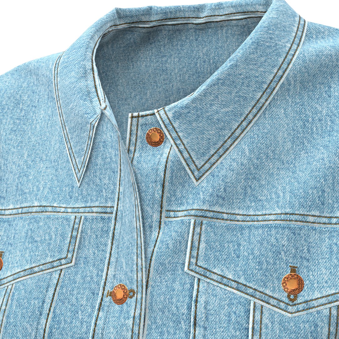 Light Blue Denim Jacket 16 K Textures 3D Model - TurboSquid 2170882