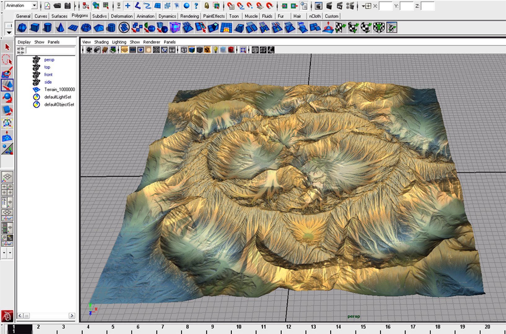 3d model terrain crater landscapes