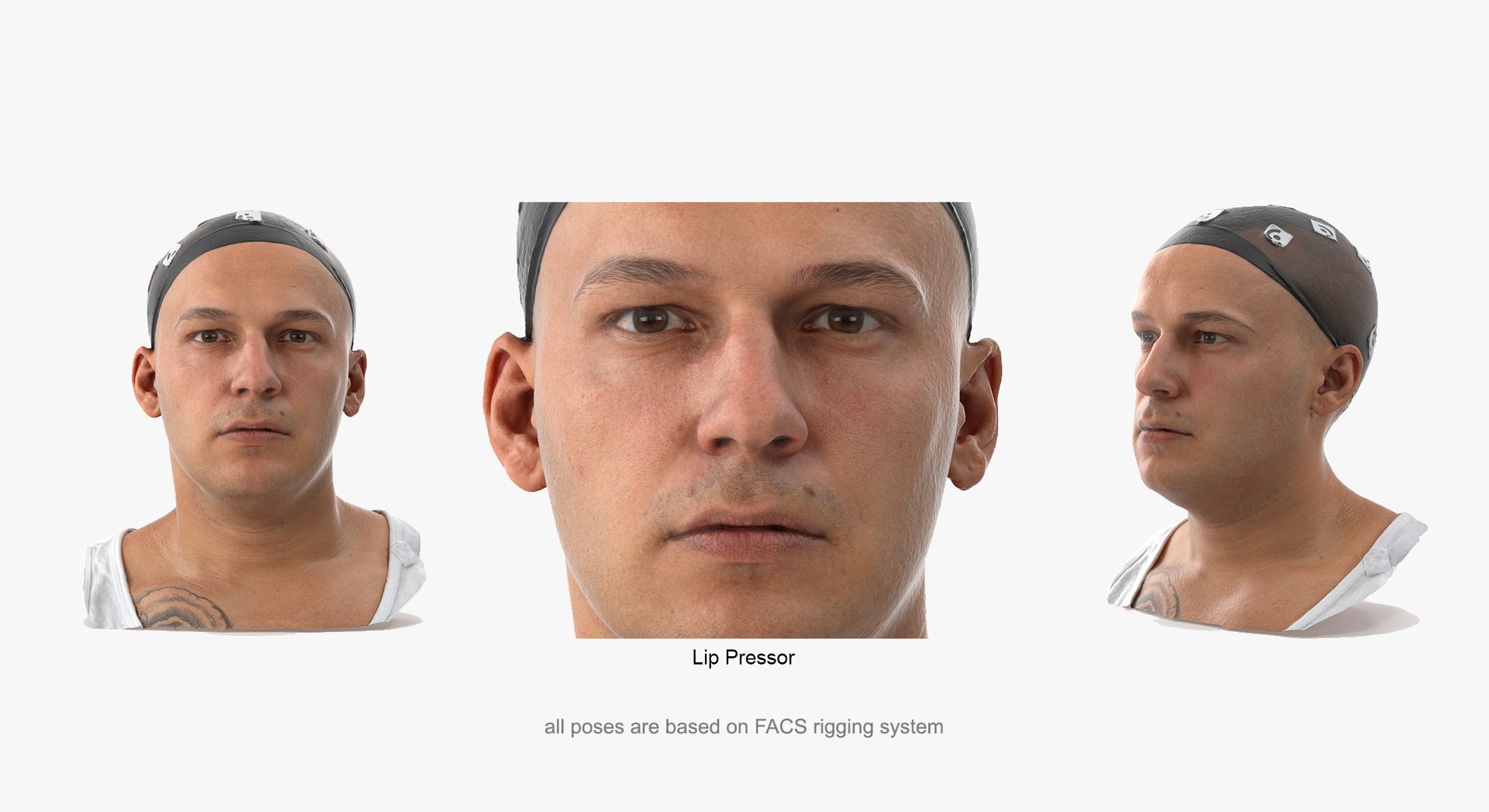 3D Marcus Real Head Detailed Expressions 03 Set 12 Clean Scans ...