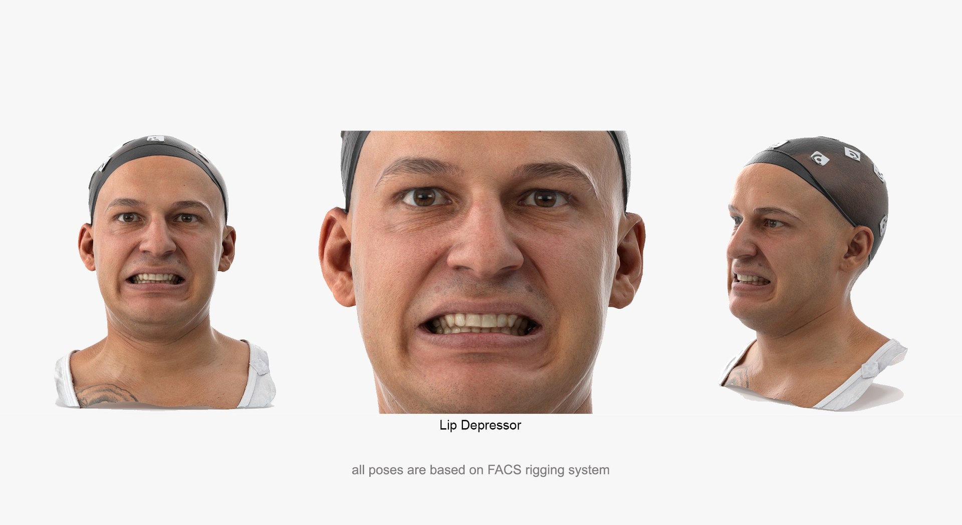 3D Marcus Real Head Detailed Expressions 03 Set 12 Clean Scans ...