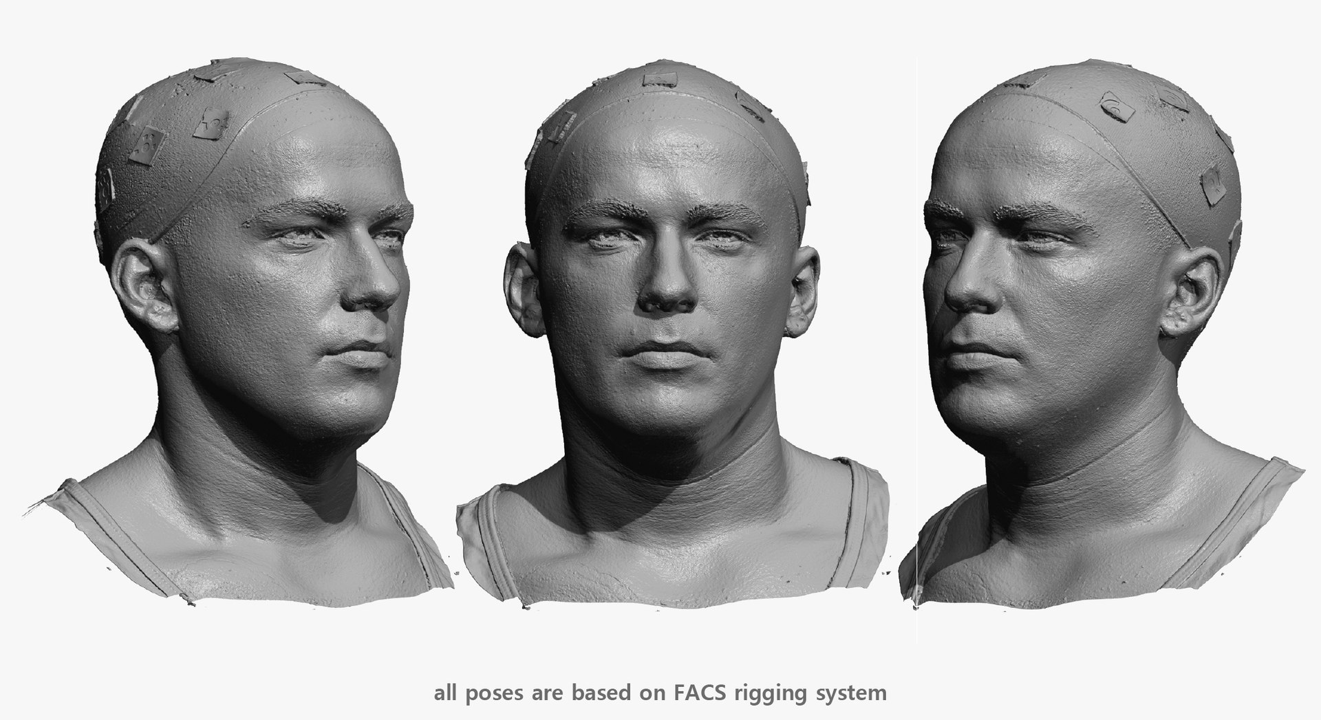 3D Marcus Real Head Detailed Expressions 03 Set 12 Clean Scans ...