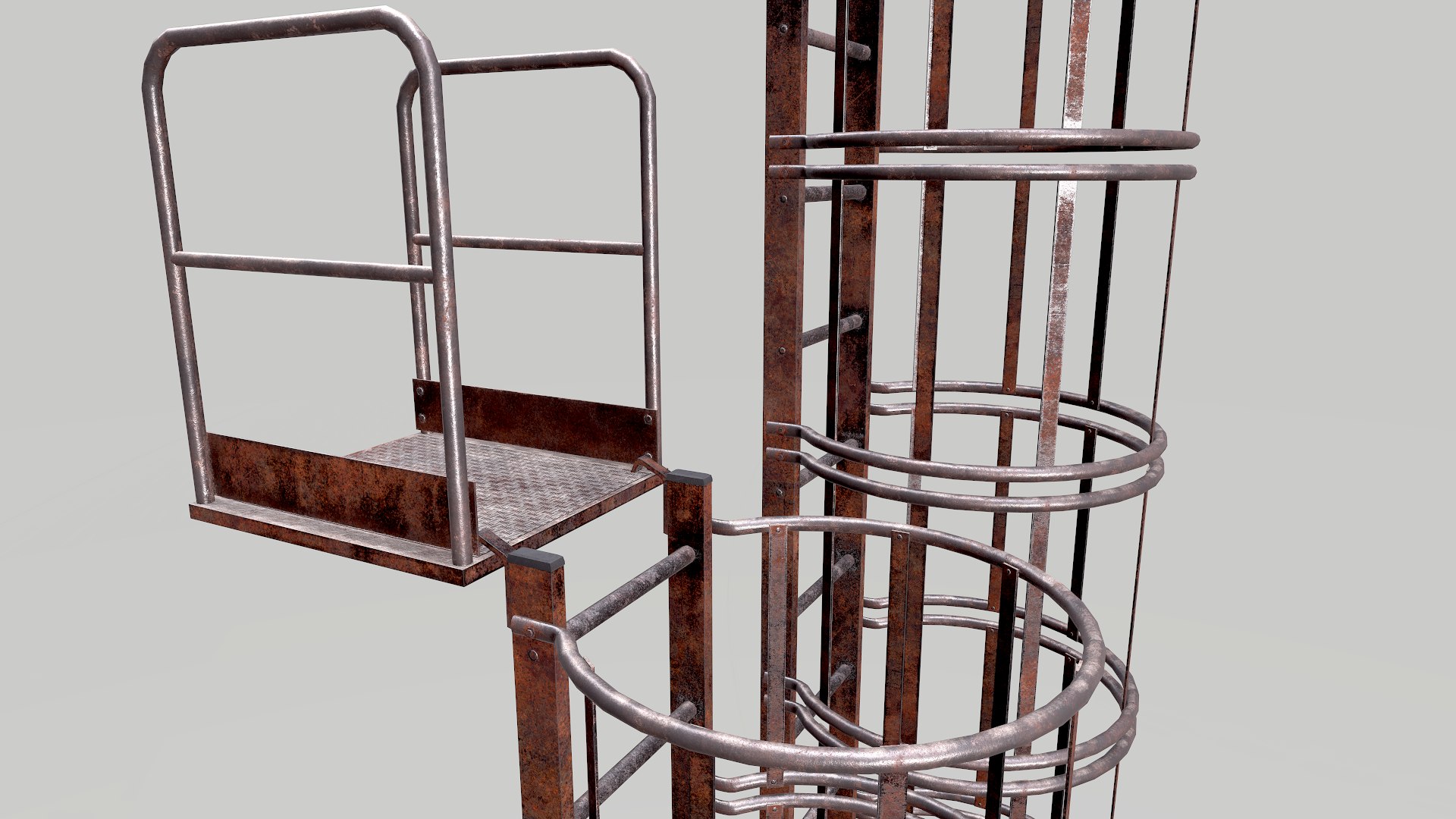 Metal Rusted Modular Ladder System 3D model - TurboSquid 1993033