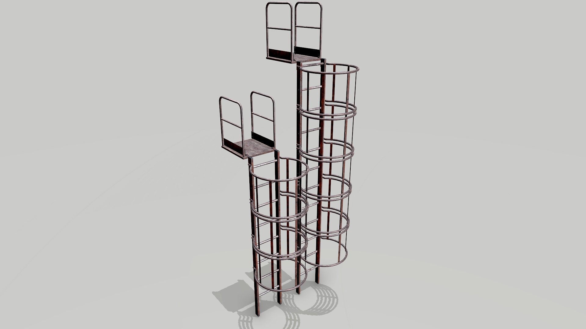 Metal Rusted Modular Ladder System 3D Model - TurboSquid 1993033