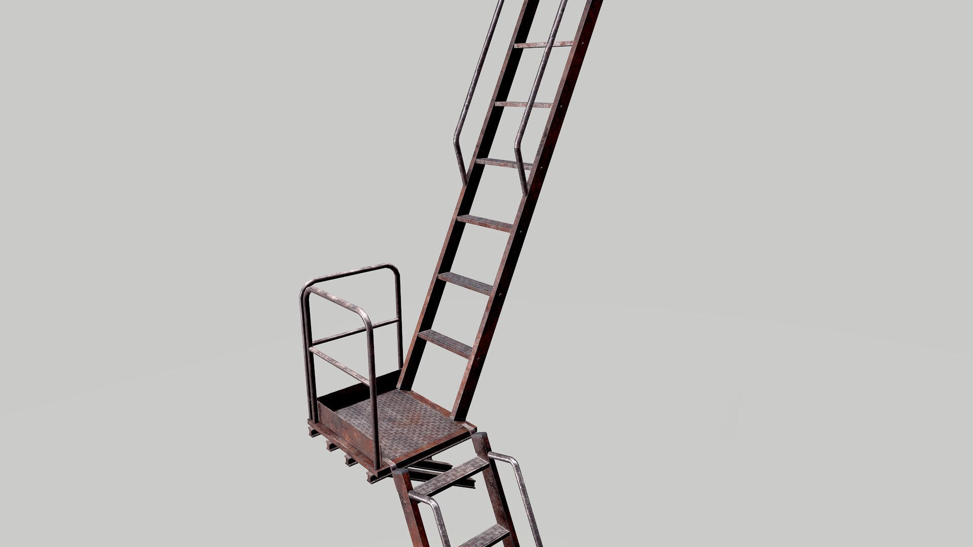 Metal Rusted Modular Ladder System 3D Model - TurboSquid 1993033