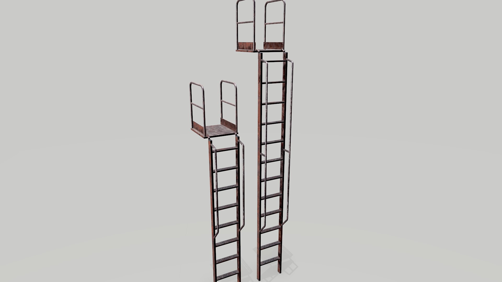 Metal Rusted Modular Ladder System 3D Model - TurboSquid 1993033