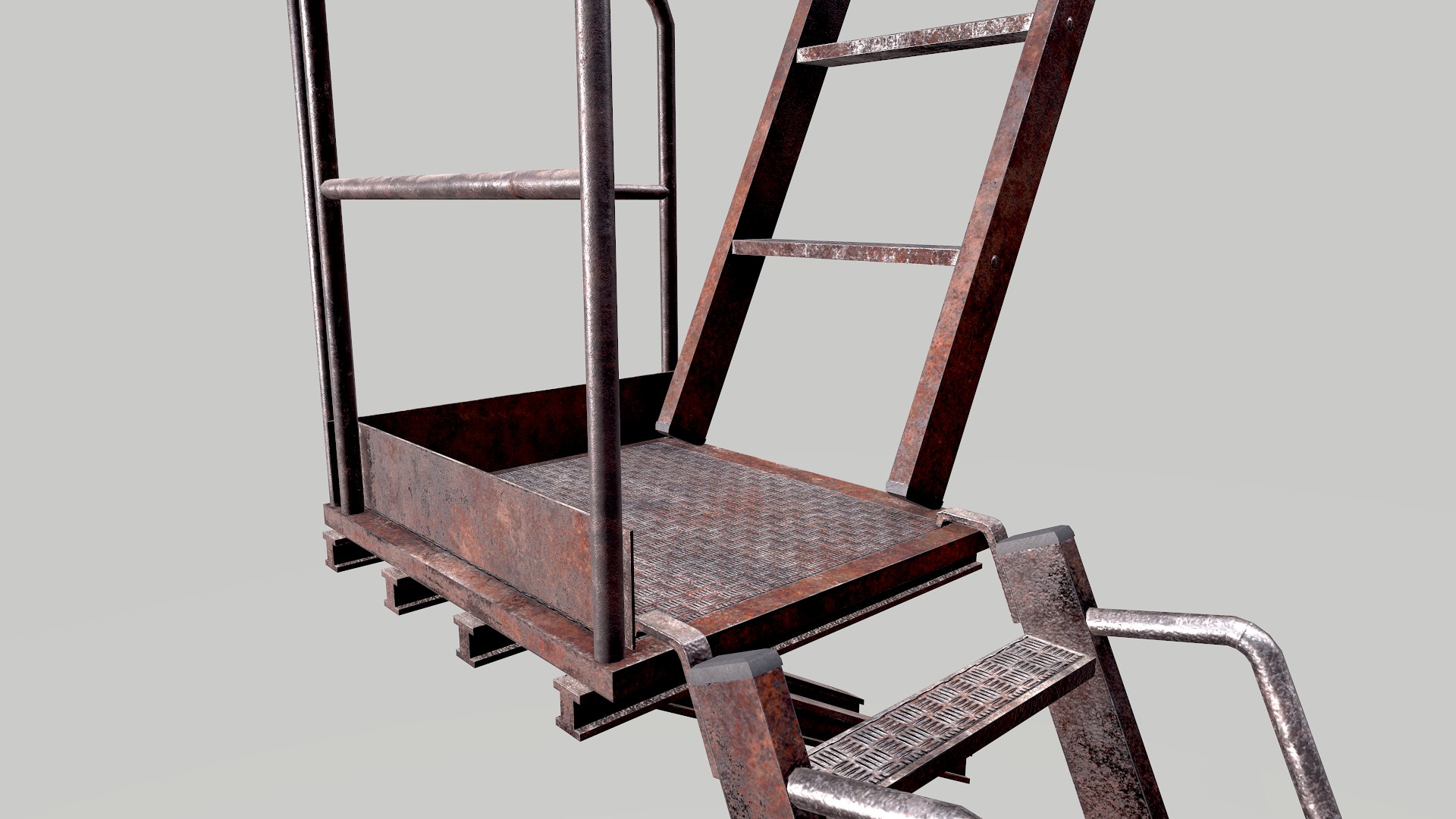 Metal Rusted Modular Ladder System 3D Model - TurboSquid 1993033
