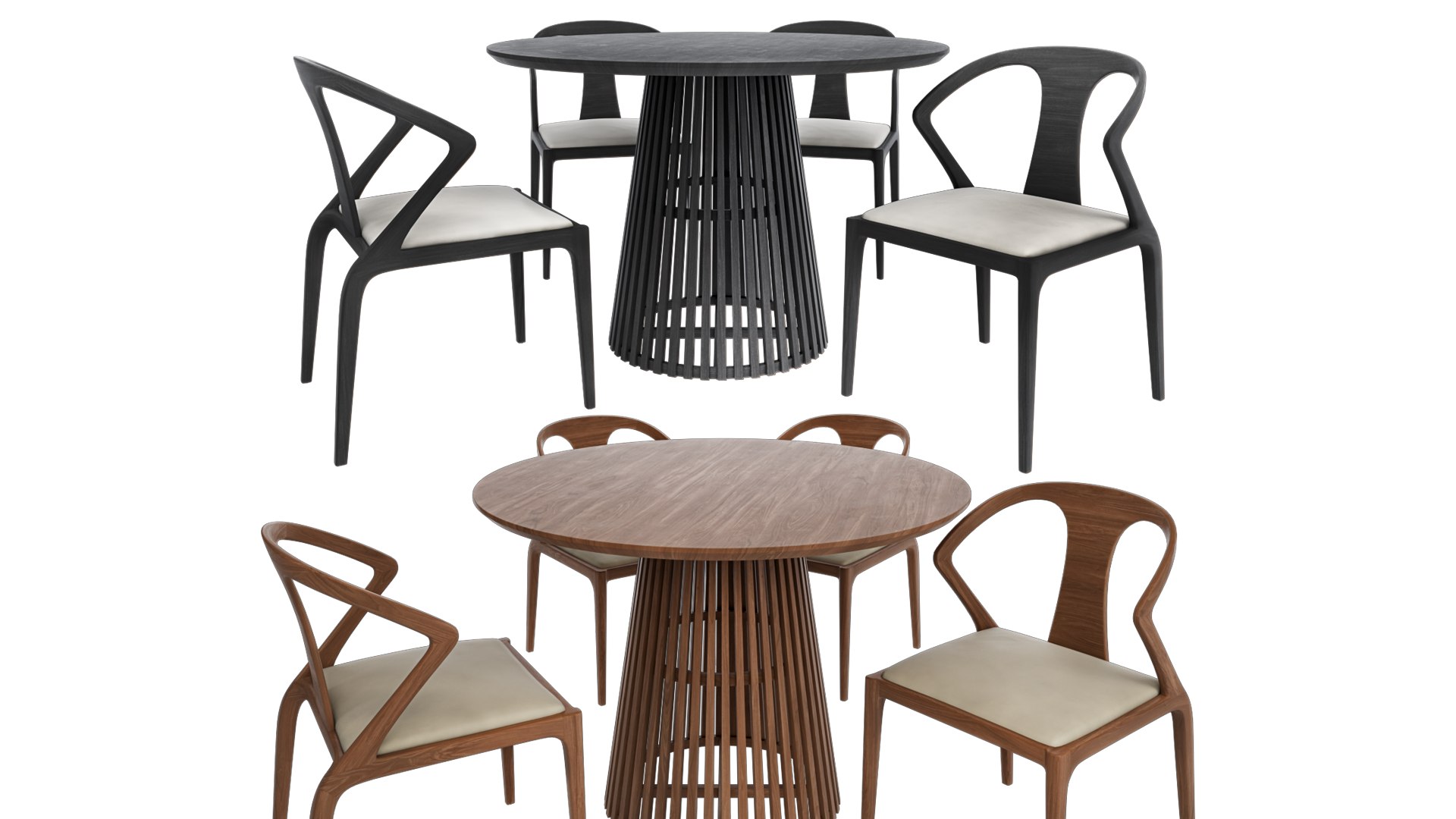 Jeanette Round Table And Casa Kay Dining Chair 3D Model - TurboSquid ...