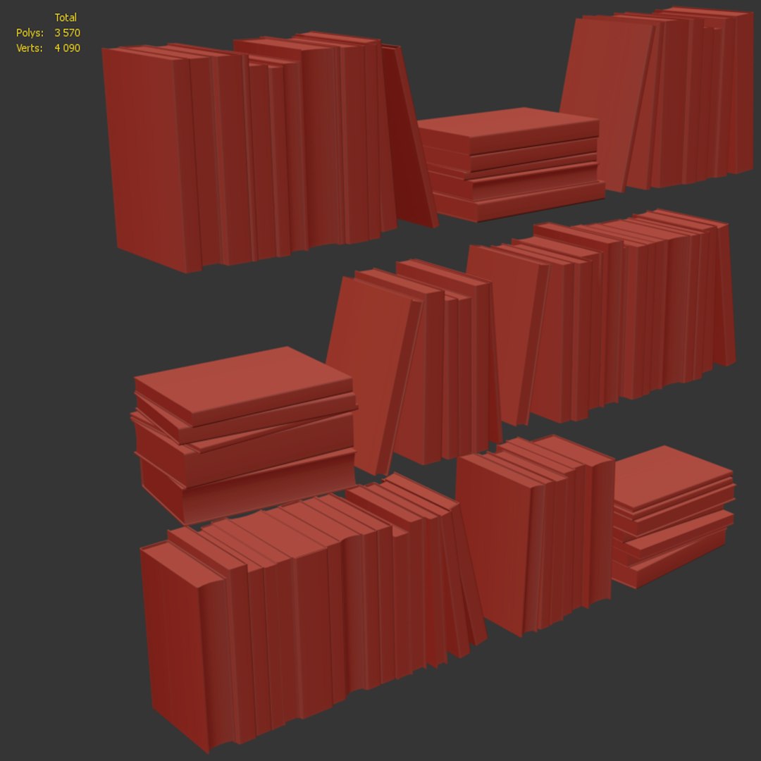 Set Of Low Poly Books 3D Model - TurboSquid 2271202