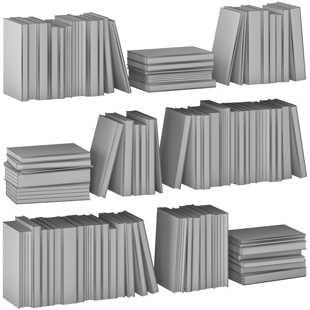 Set Of Low Poly Books 3D Model - TurboSquid 2271202