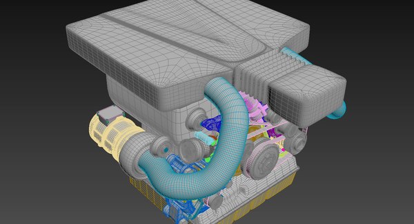 car engine 3d max