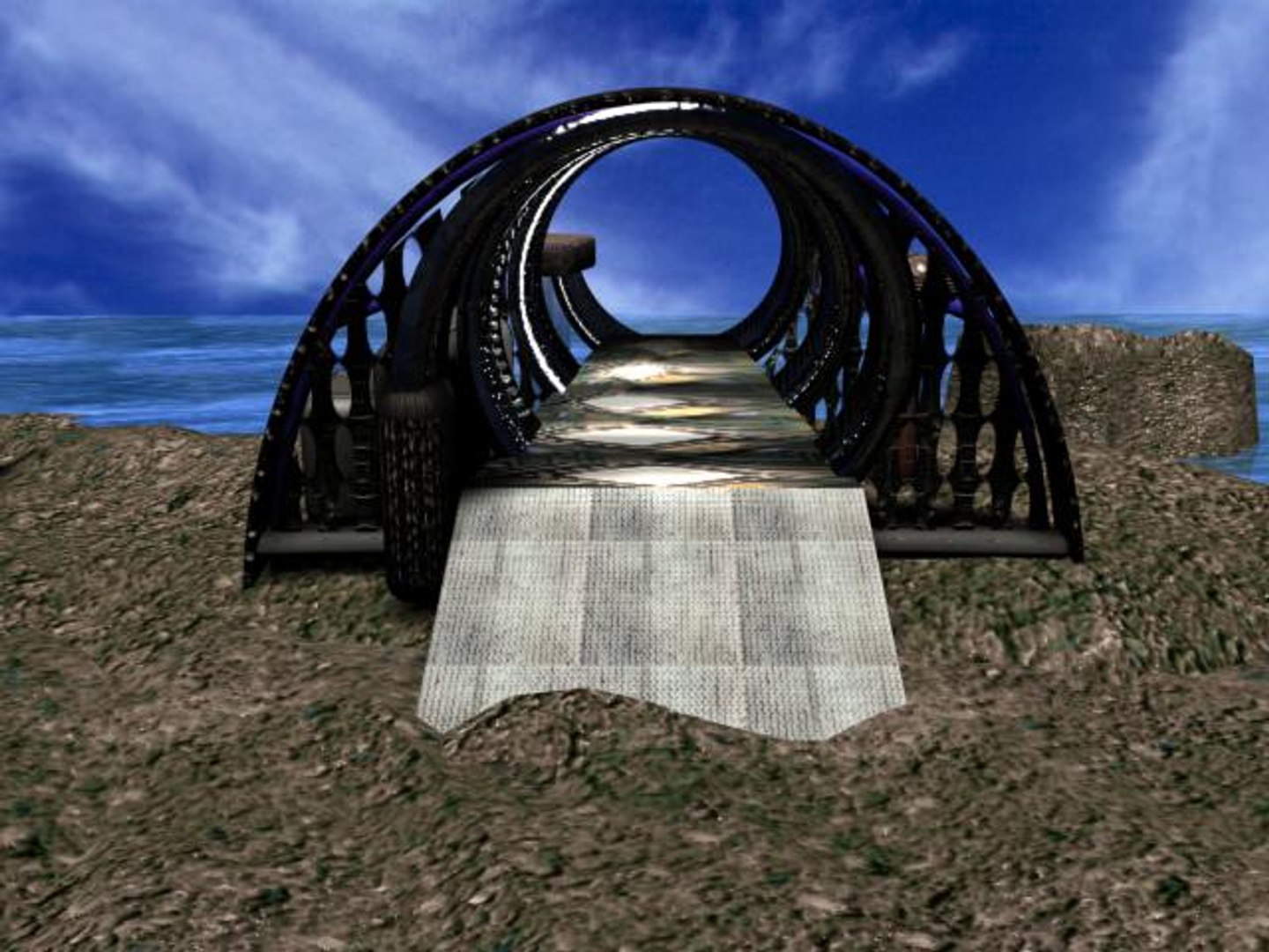 3ds sci-fi teleporter gate