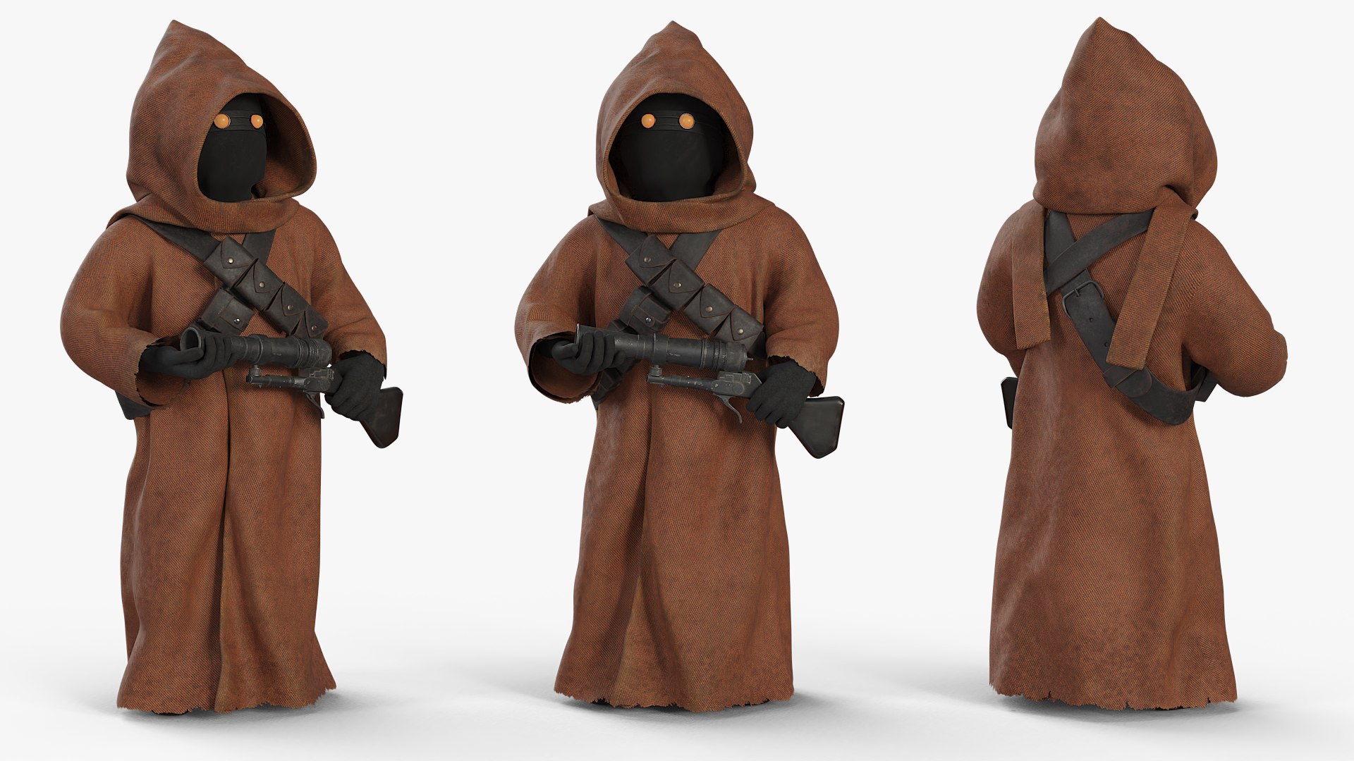 3D Star Wars Jawa In Standing Pose With Blaster Model - TurboSquid 2406481
