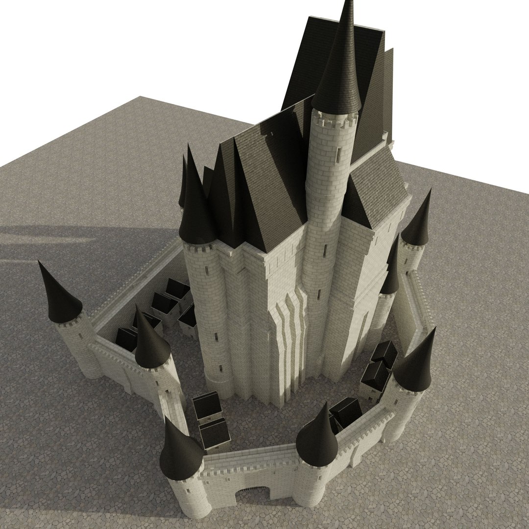 3D White Fantasy Castle Model - TurboSquid 1609735