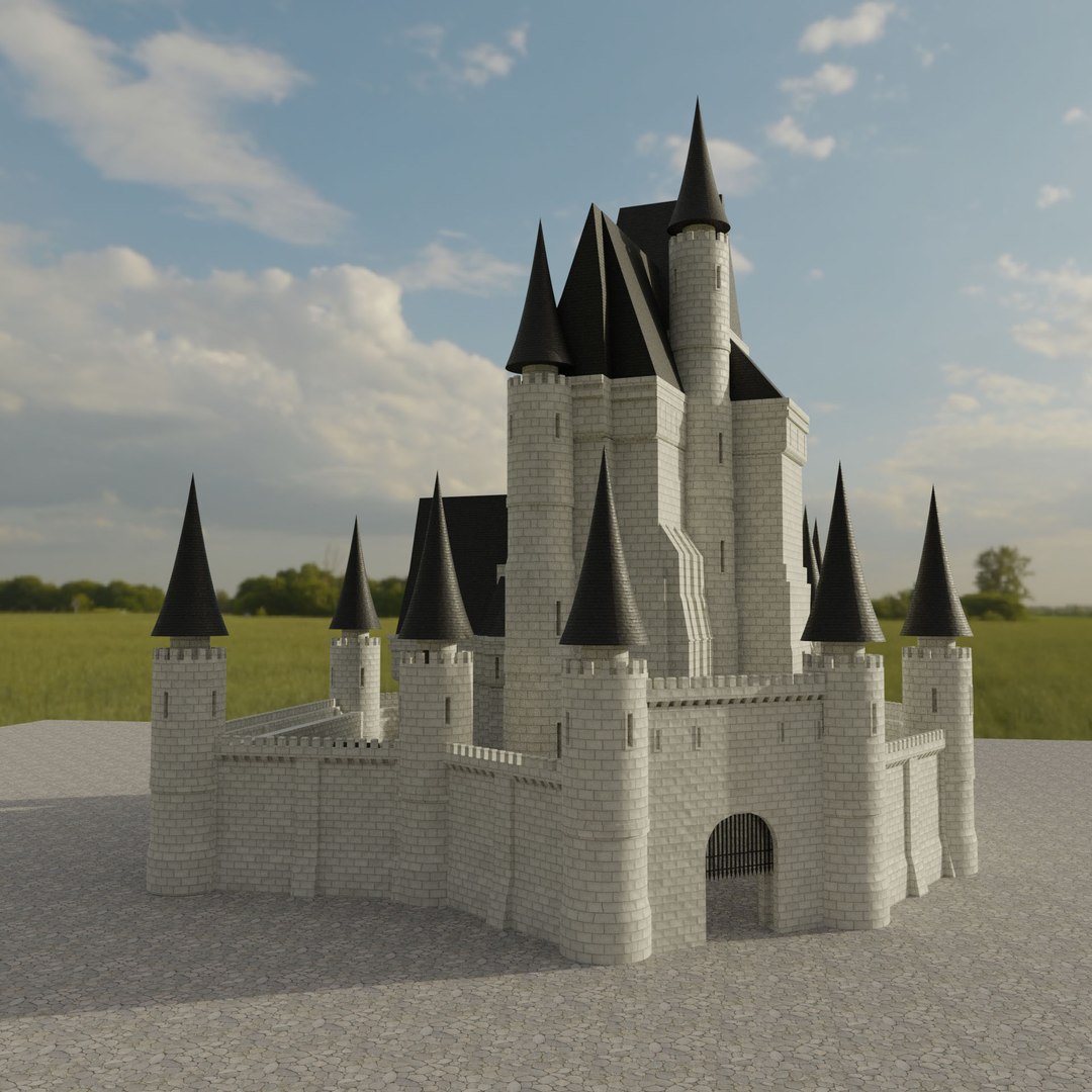 3D White Fantasy Castle Model - TurboSquid 1609735