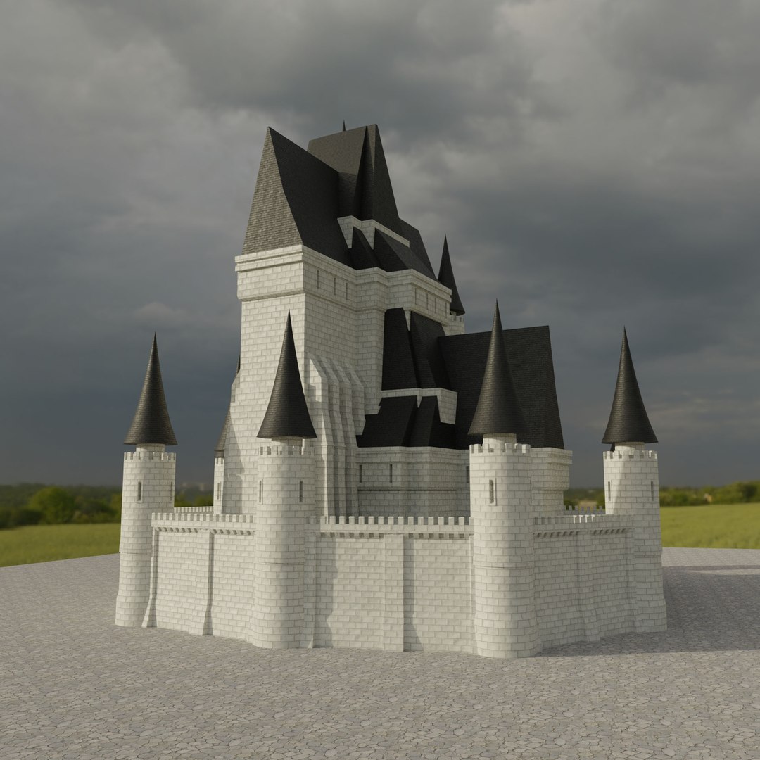 3D White Fantasy Castle Model - TurboSquid 1609735