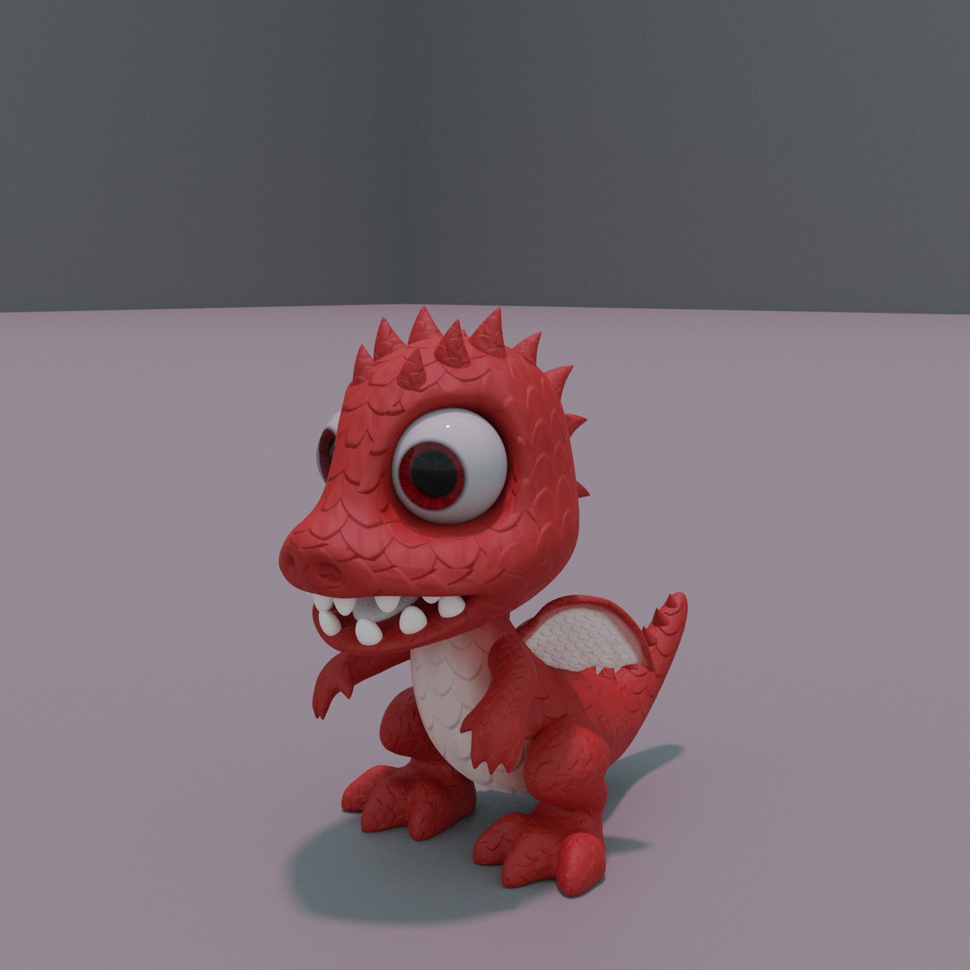3D Red Stylized Dragon Model - TurboSquid 2088341