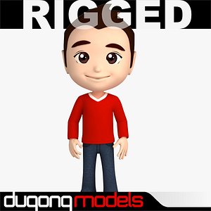 dugm06 rigged cartoon girl 3d model