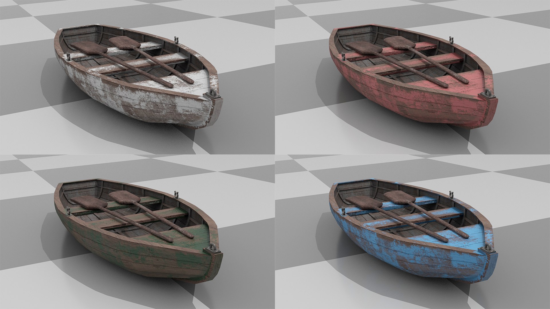 Old Dinghy Rowboat Model - TurboSquid 1970227