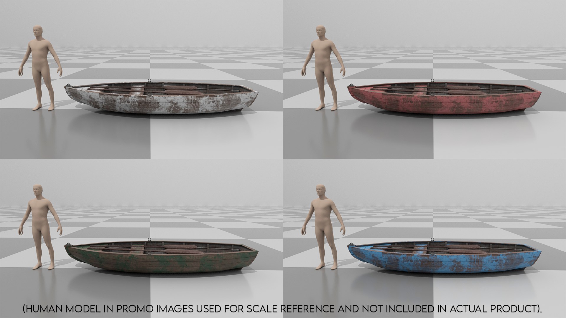 Old Dinghy Rowboat Model - TurboSquid 1970227