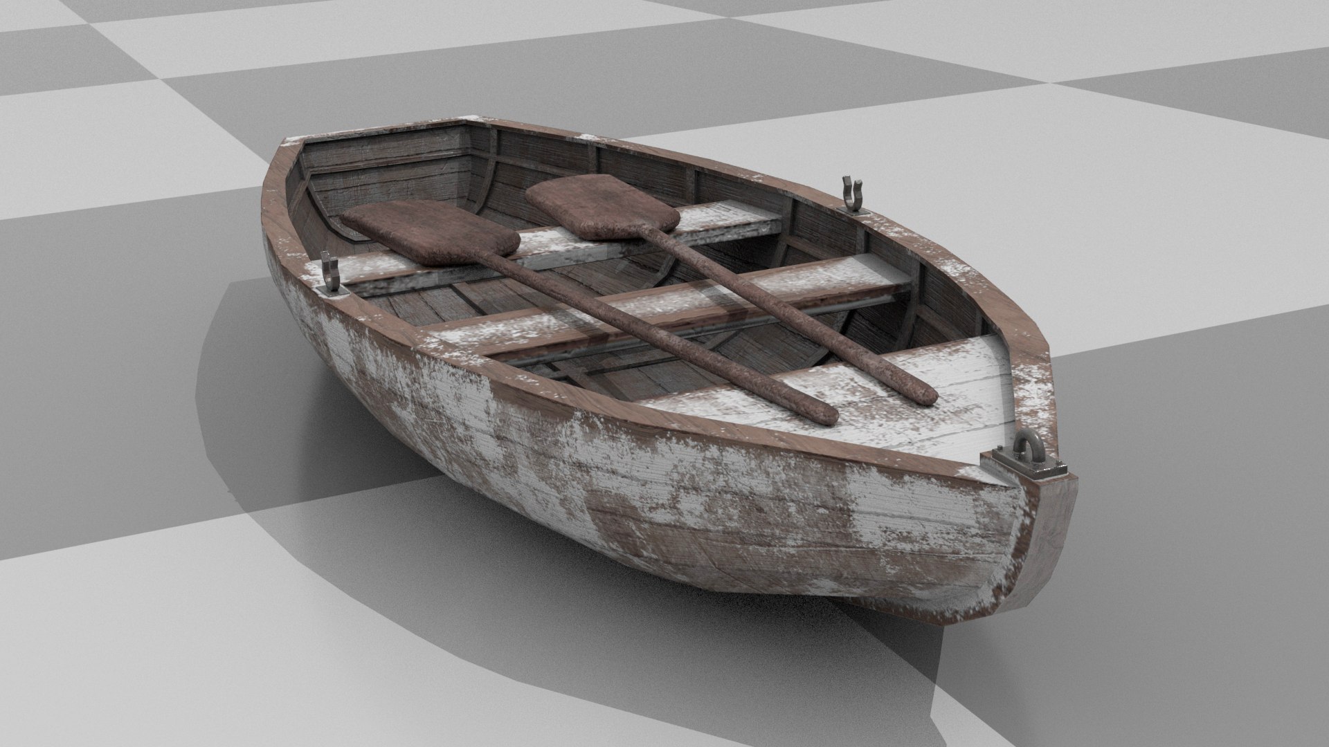 Old Dinghy Rowboat Model - TurboSquid 1970227