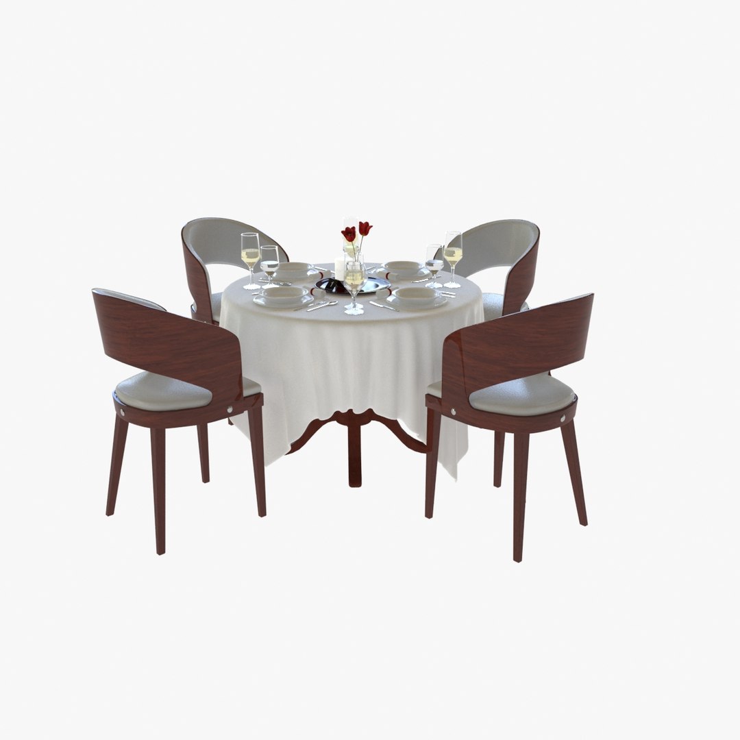 Dining room table cloth 3D model - TurboSquid 1410199