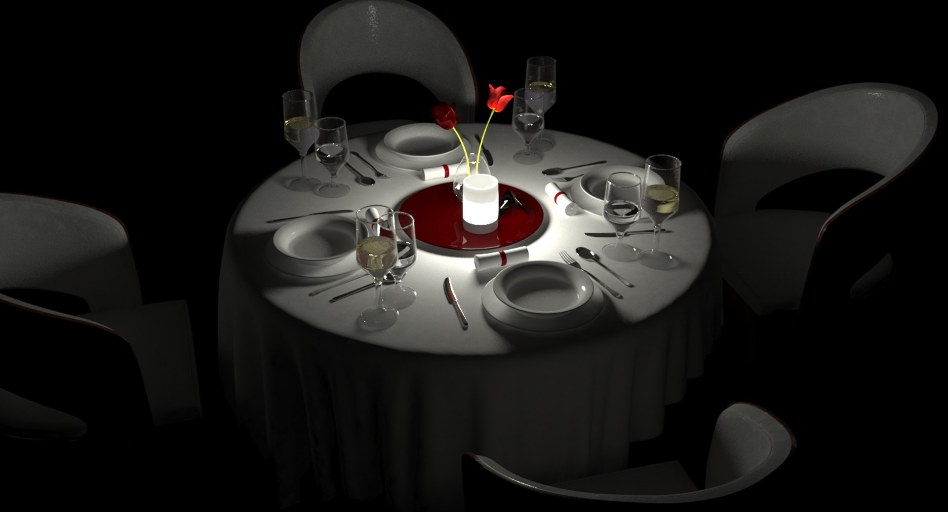 Dining room table cloth 3D model - TurboSquid 1410199