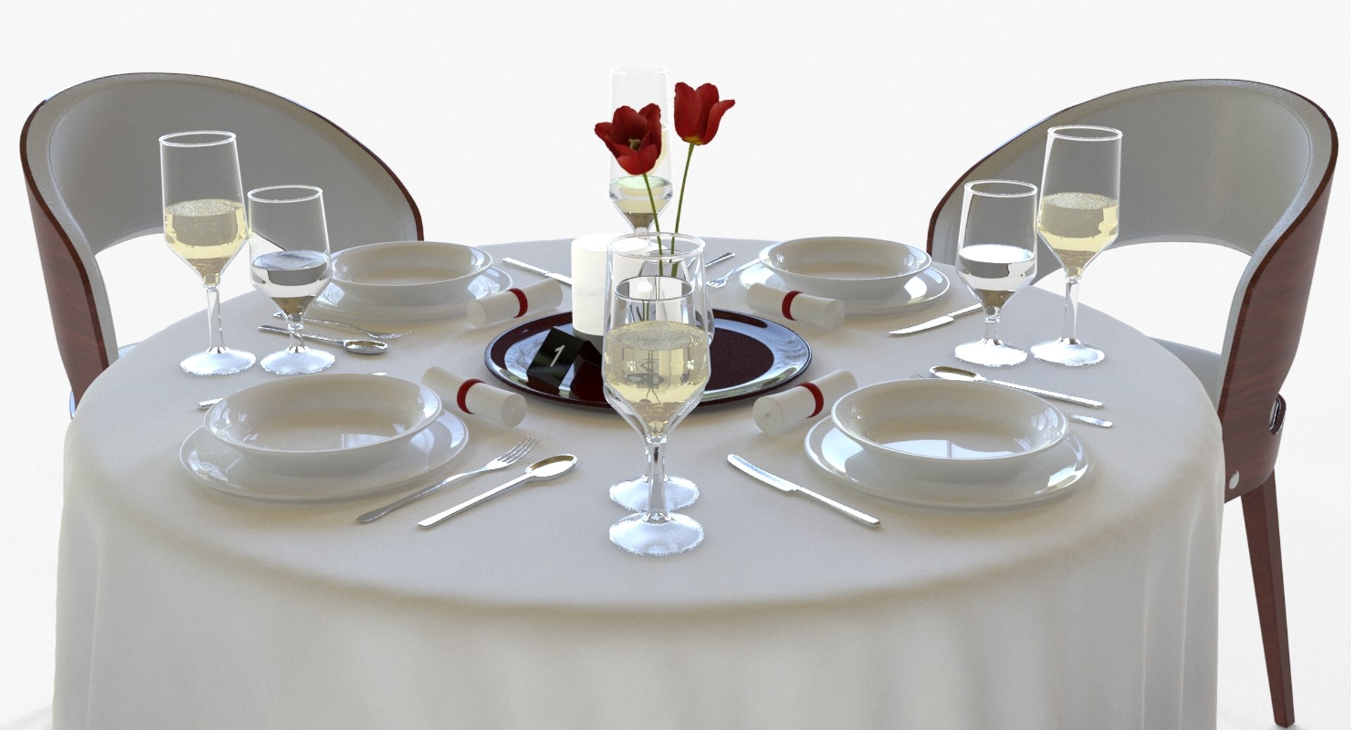 Dining room table cloth 3D model - TurboSquid 1410199