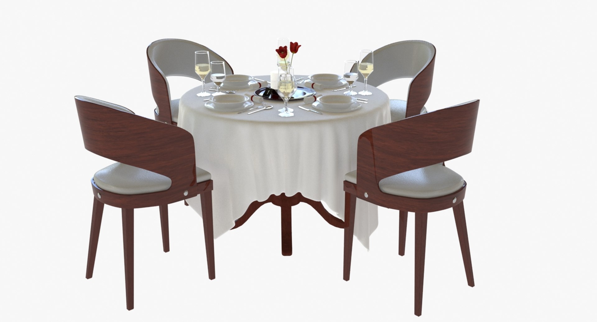 Dining room table cloth 3D model - TurboSquid 1410199
