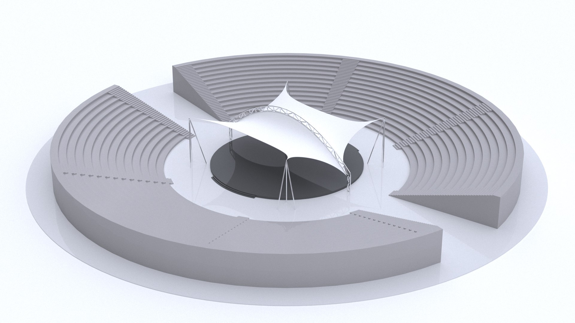 3D Outdoor Amphitheatre Stages Bundle(1) Model - TurboSquid 2421702