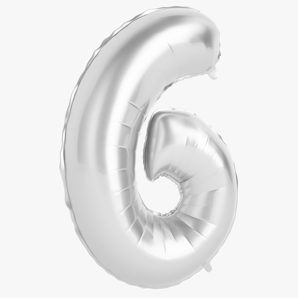 Foil balloon digit 3D model - TurboSquid 1375247