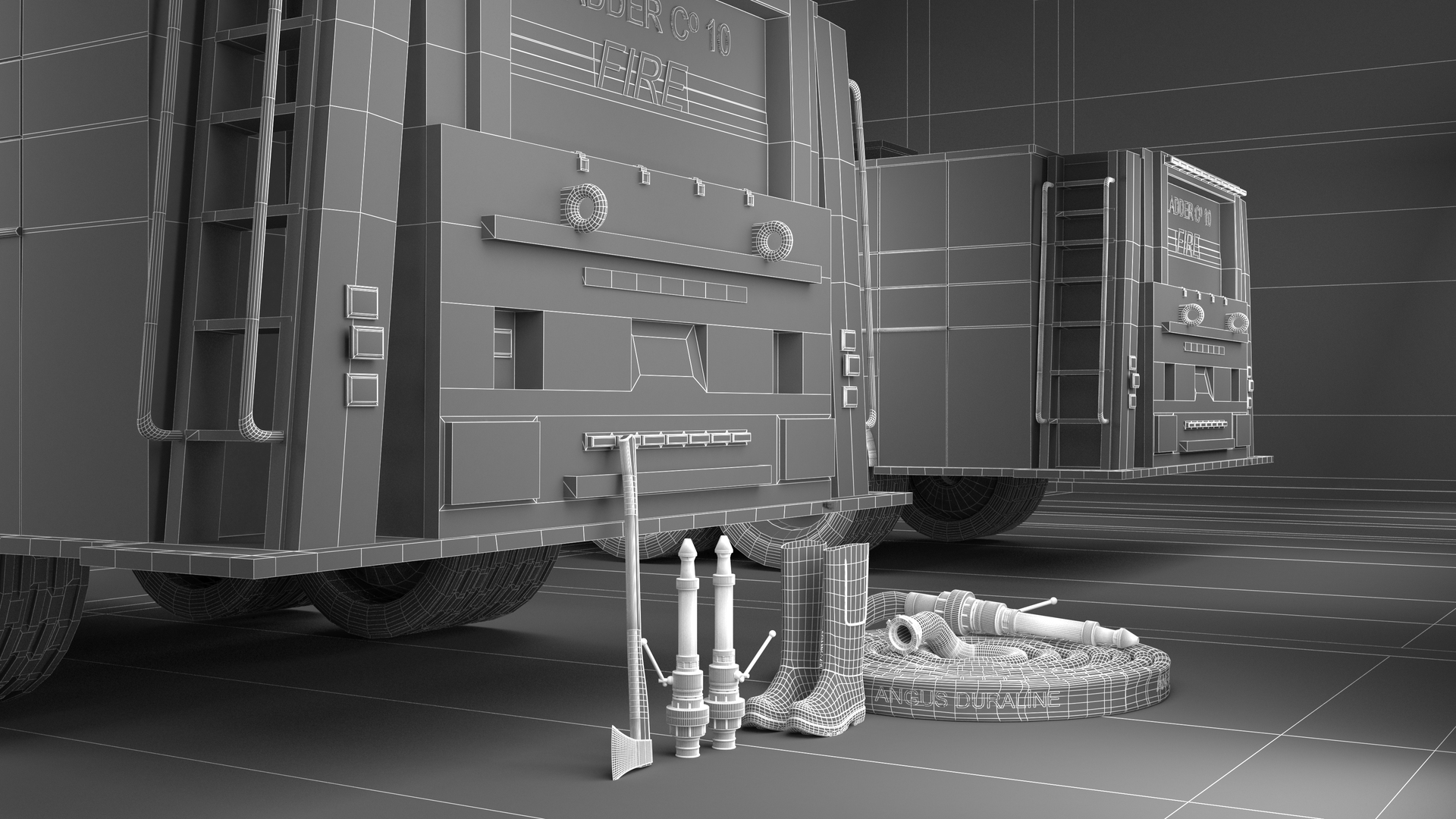 3D Fire Station and Fire Apparatus - TurboSquid 1805264